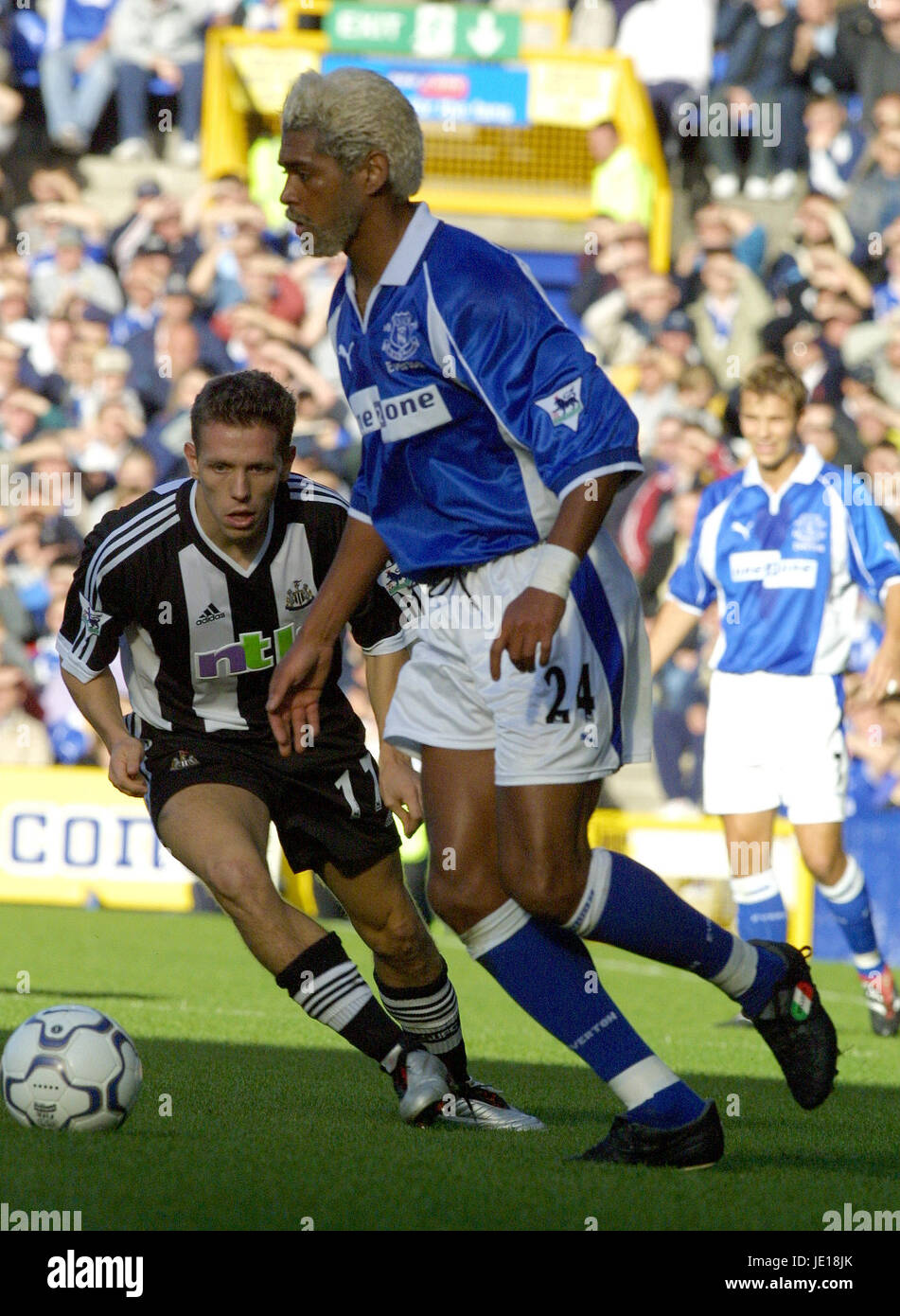 CRAIG BELLAMY & ABEL XAVIER EVERTON V NEWCASTLE UNITED GOODISON PARK ...