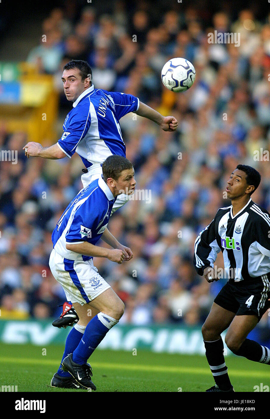 DAVID UNSWORTH NAYSMITH SOLANO EVERTON V NEWCASTLE UNITED GOODISON PARK ...