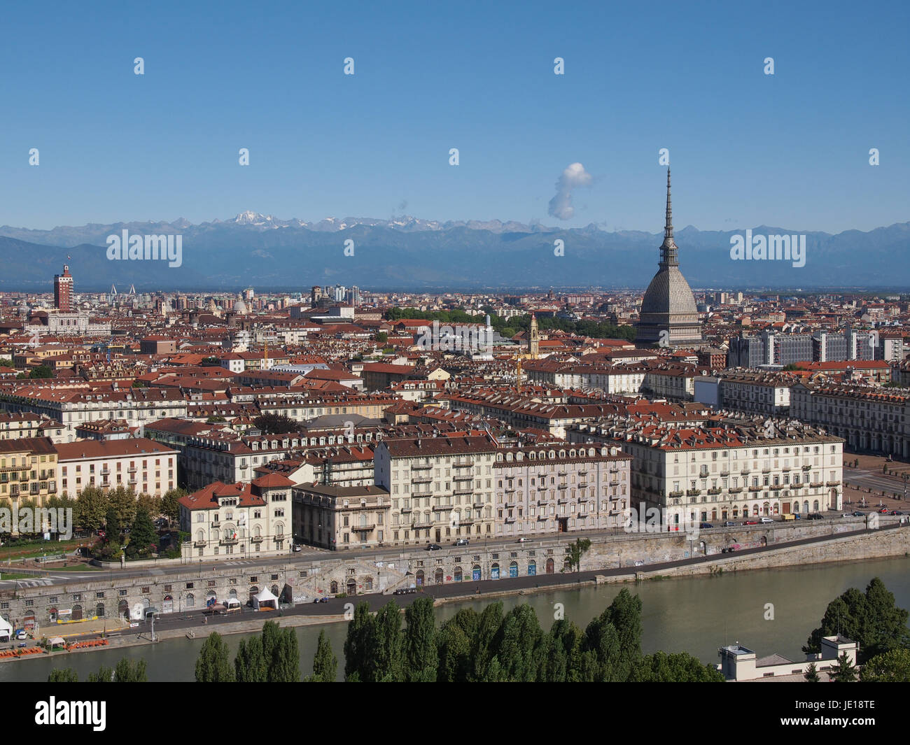 Turin skyline panorama seen from the hills surrounding the city Stock ...