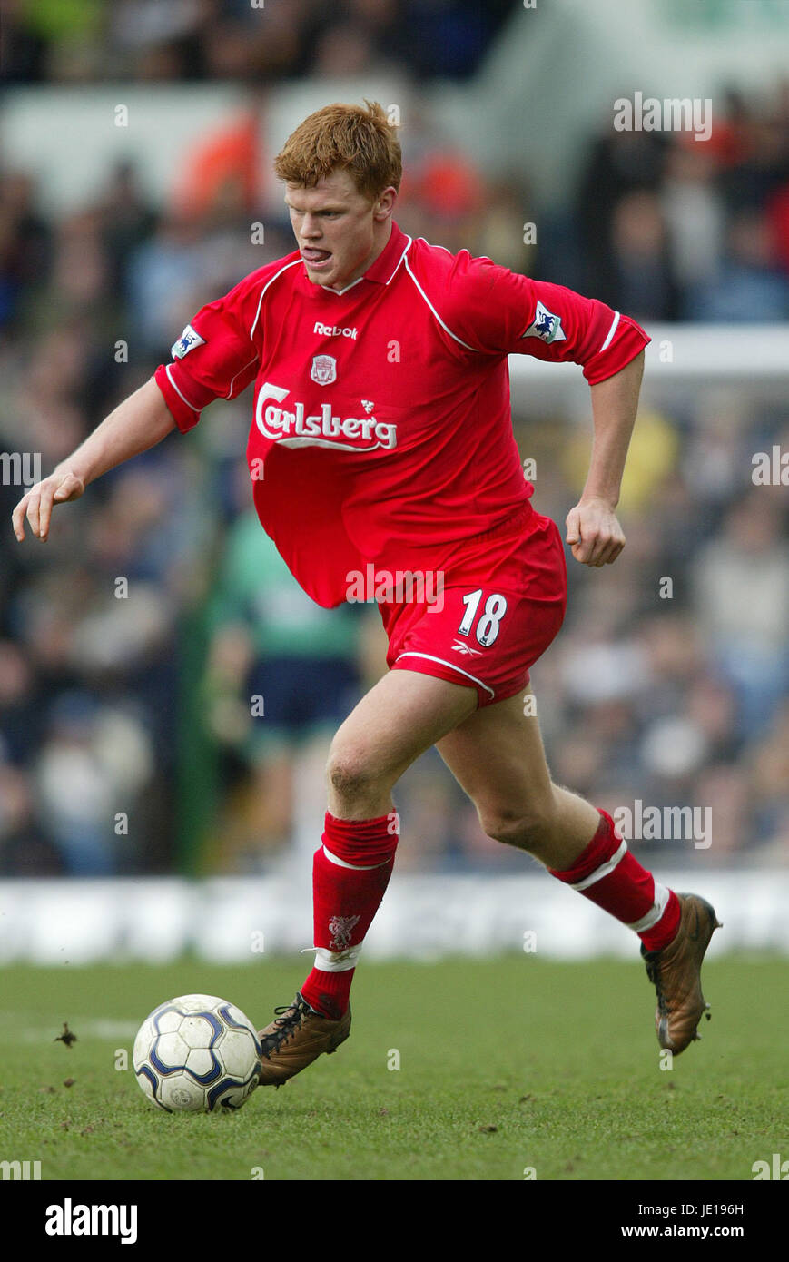 JOHN RIISE LIVERPOOL FC LEEDS ELLAND ROAD 03 February 2002 Stock Photo ...