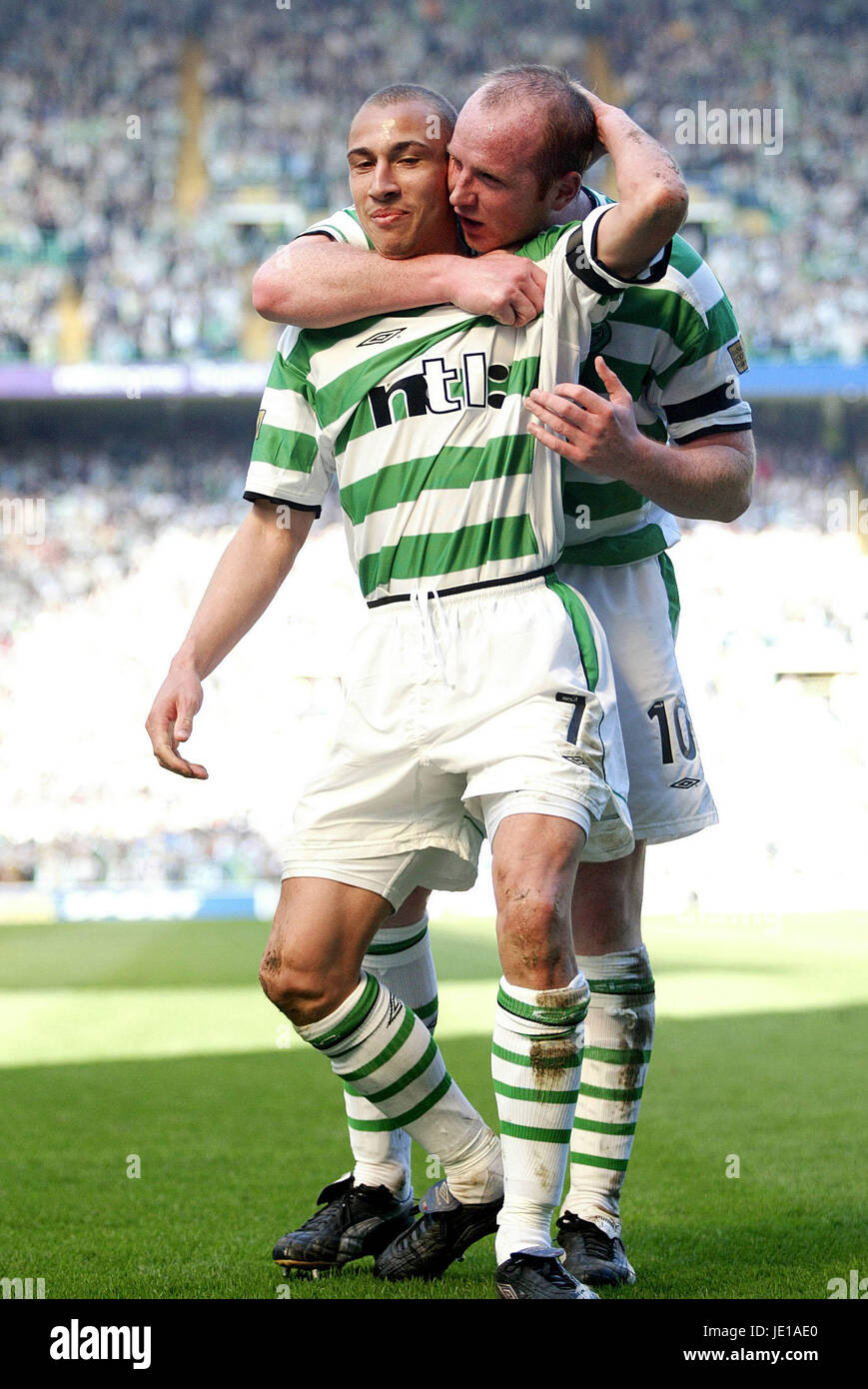 HENRIK LARSSON & JOHN HARTSON CELTIC V LIVINGSTONE FC CELTIC PARK ...