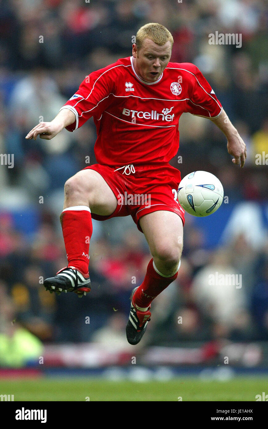 PHIL STAMP MIDDLESBROUGH FC OLD TRAFFORD MANCHESTER 14 April 2002 Stock ...