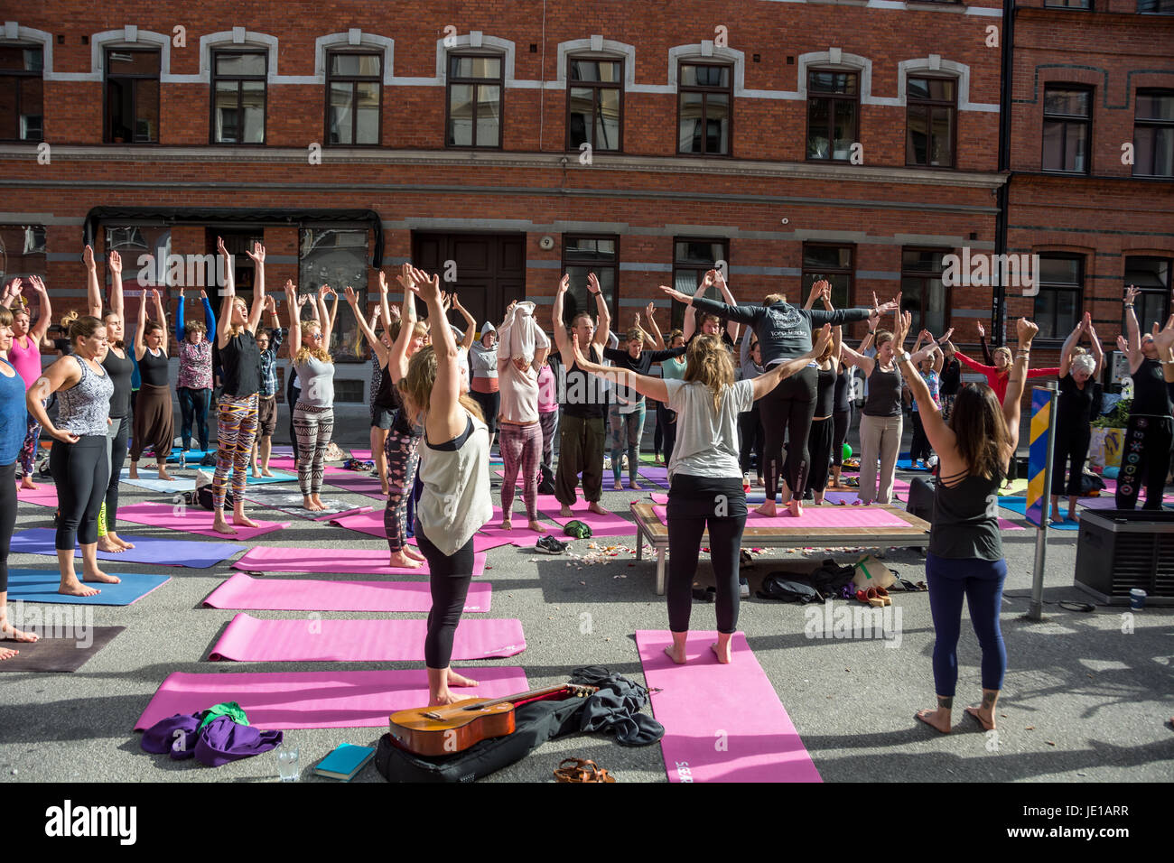 Sweden. 21st June, 2017. As part of the international Yoga day a free ...