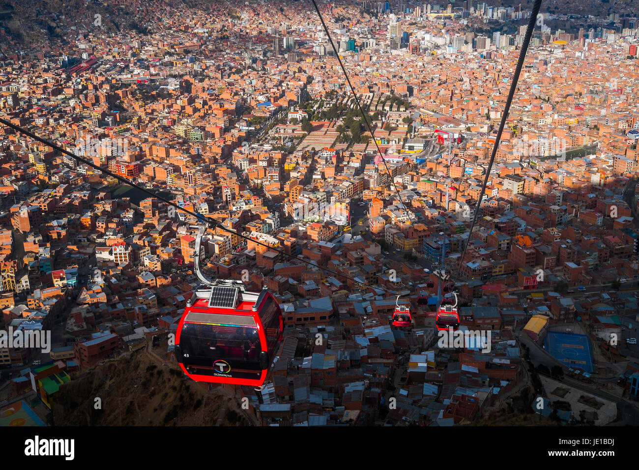 Aerial view of La Paz with cable cars, Bolivia Stock Photo - Alamy