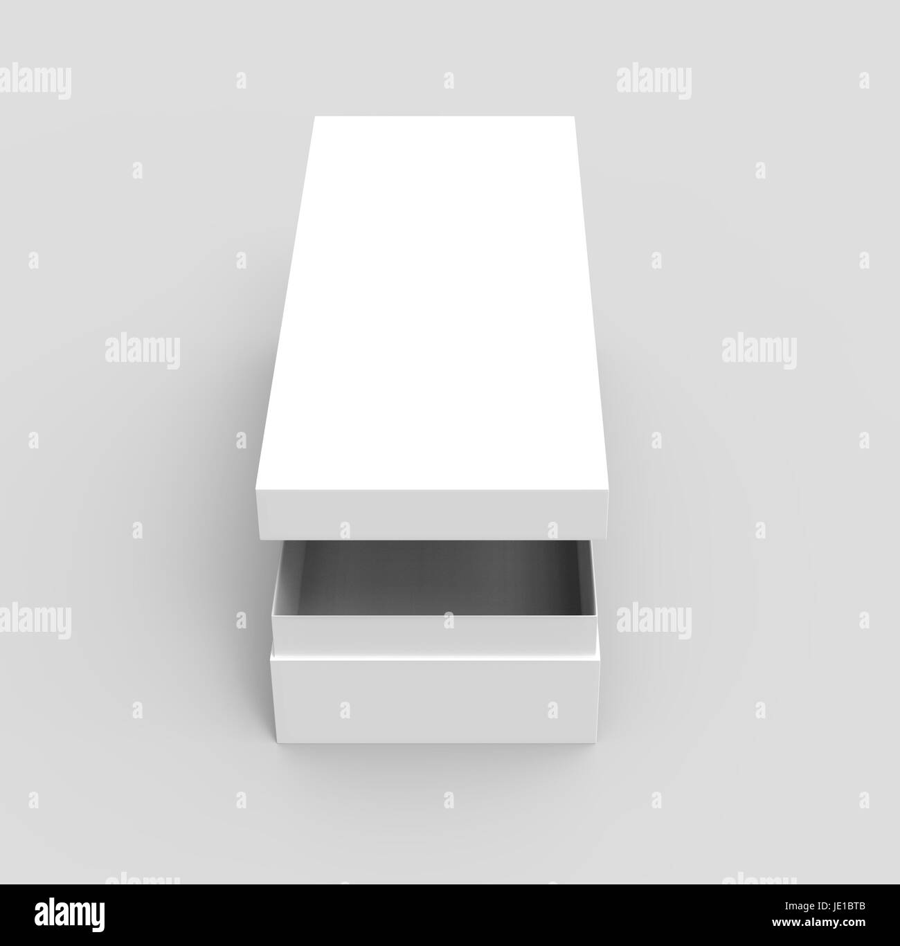 white 3d rendering blank rectangular open box with floating box ...