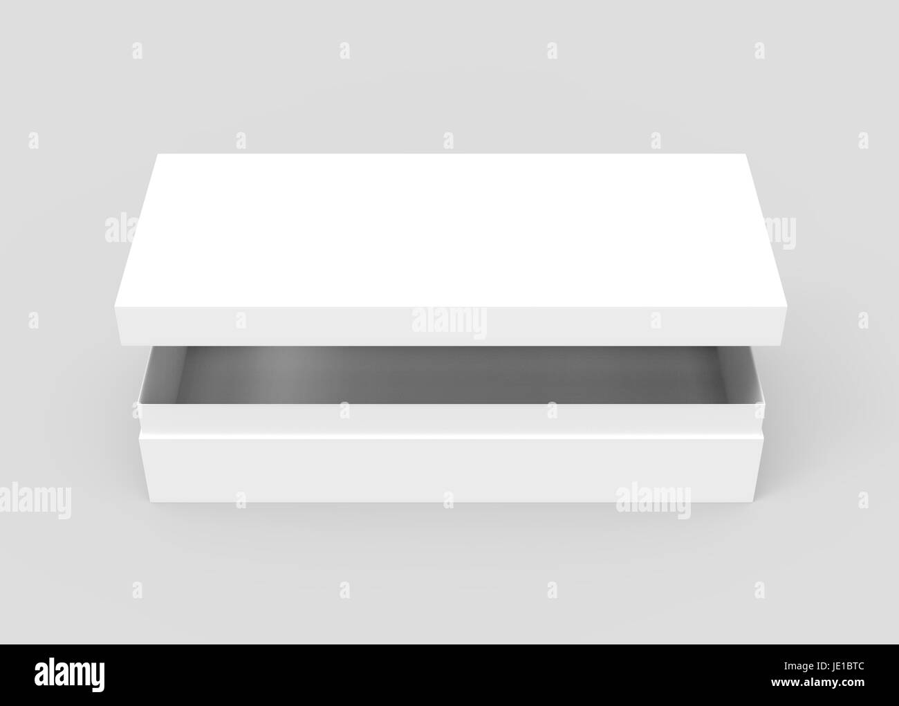 white 3d rendering blank rectangular open box with floating box ...