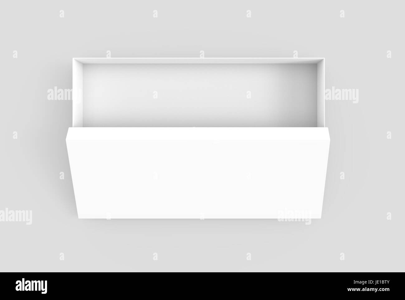 white 3d rendering blank open rectangular box with box separate lid ...