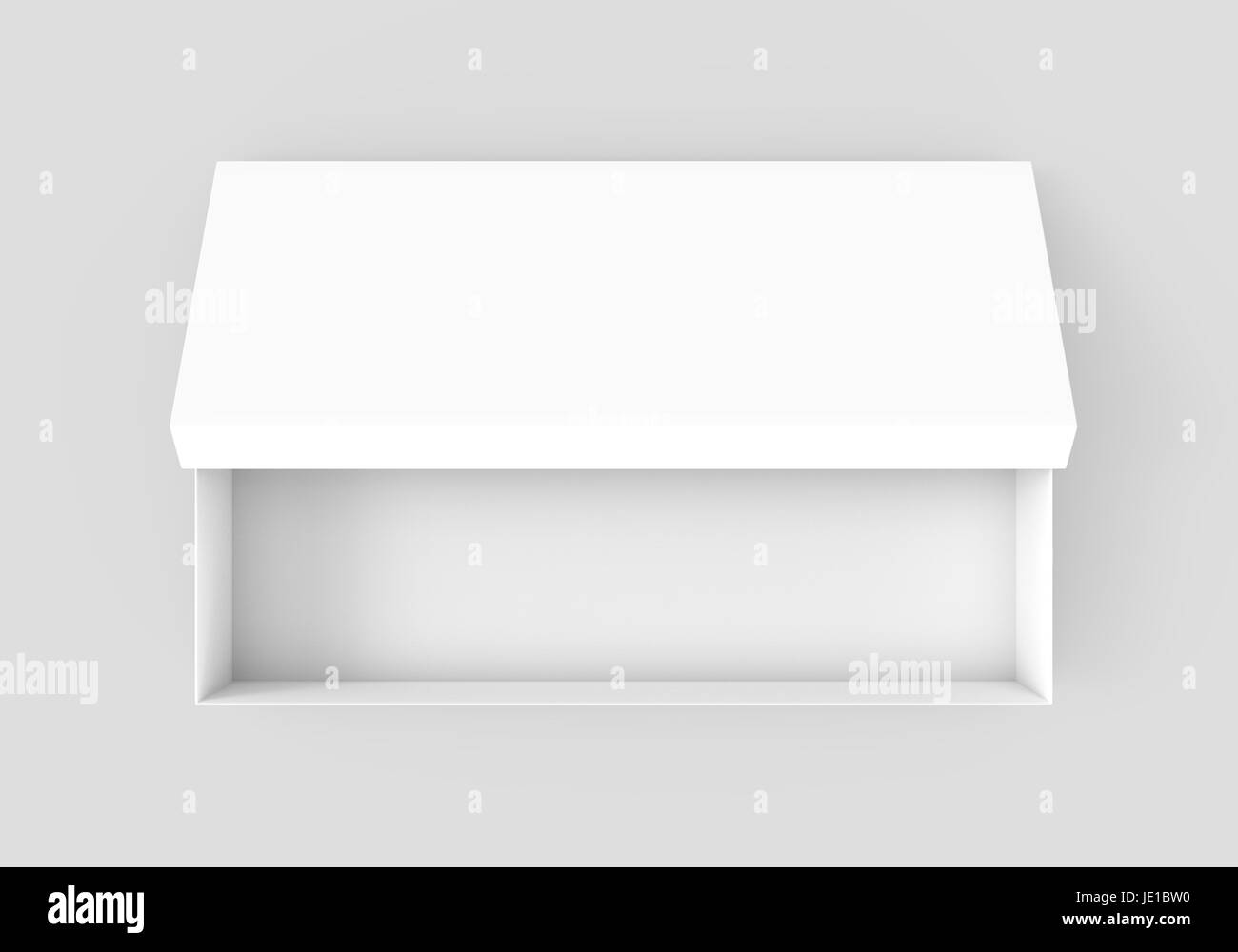 white 3d rendering blank open rectangular box with box separate lid ...