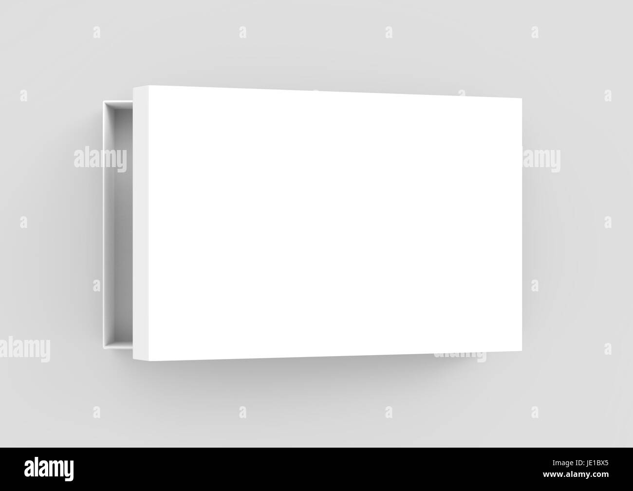 white 3d rendering blank open rectangular box with box separate lid ...