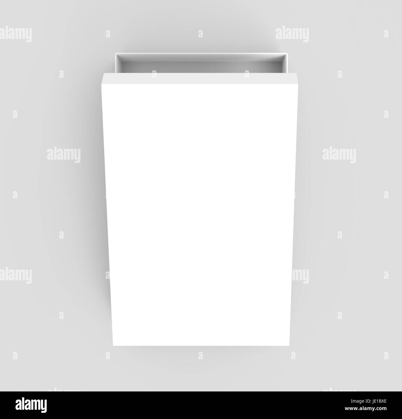 white 3d rendering blank open rectangular box with box separate lid ...