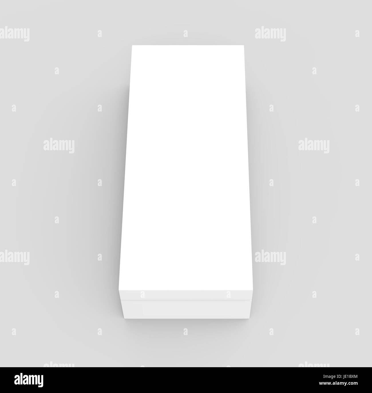 white 3d rendering blank rectangular box, isolated gray background, top ...