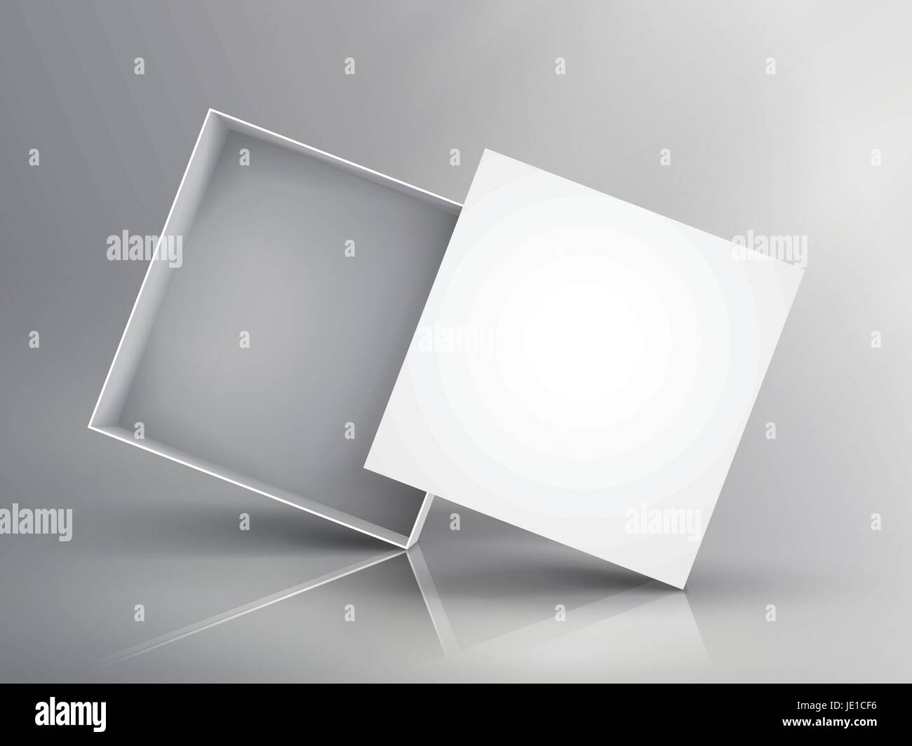 slanting blank half white flat paper open box and separate lid 3d ...