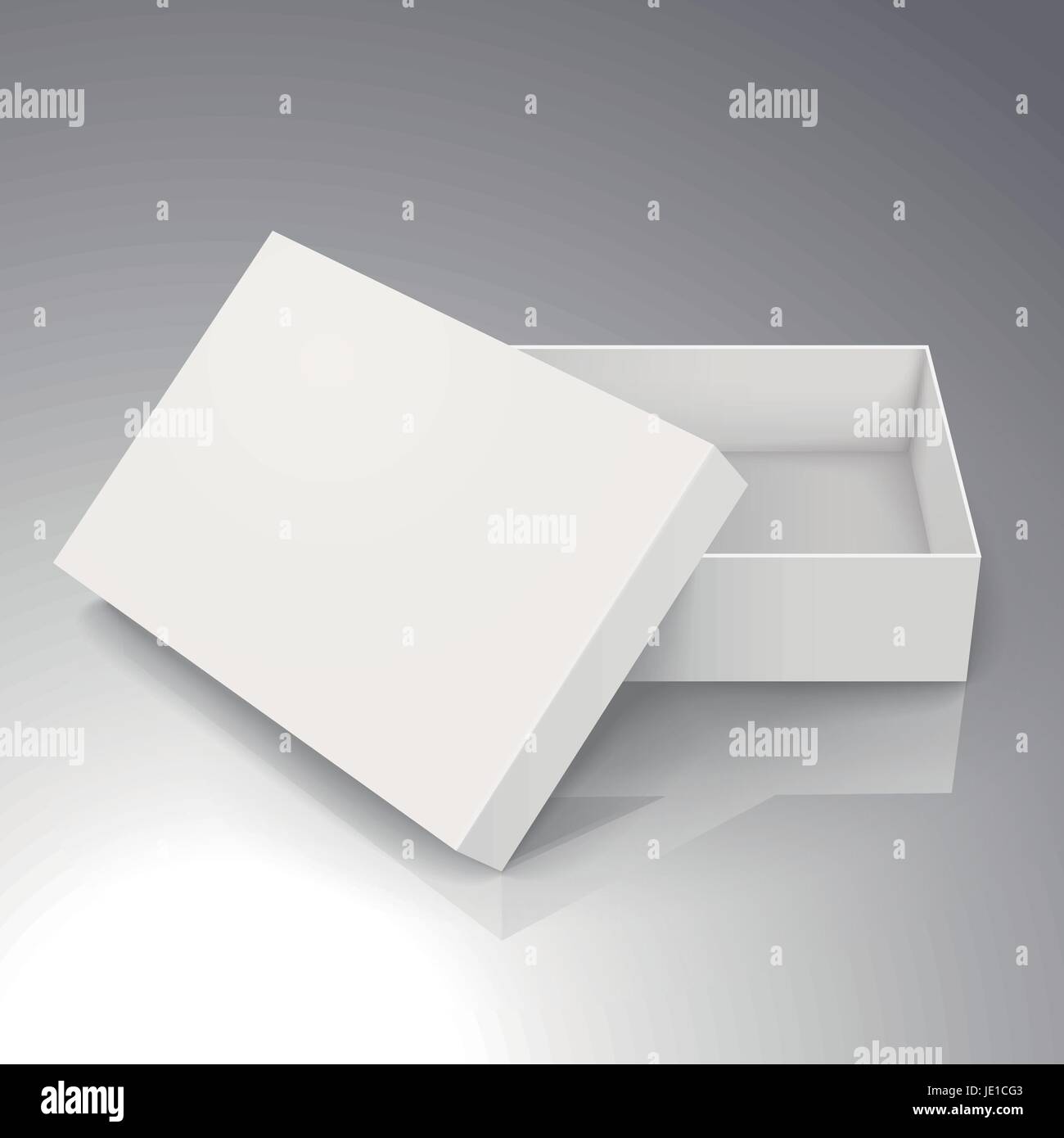 blank white paper half open box with leaning separate lid 3d ...