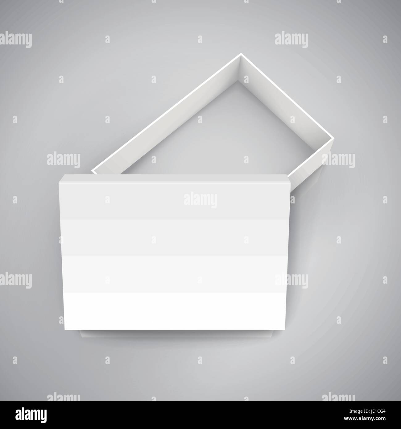 left tilt blank white paper half open box with leaning separate lid 3d ...