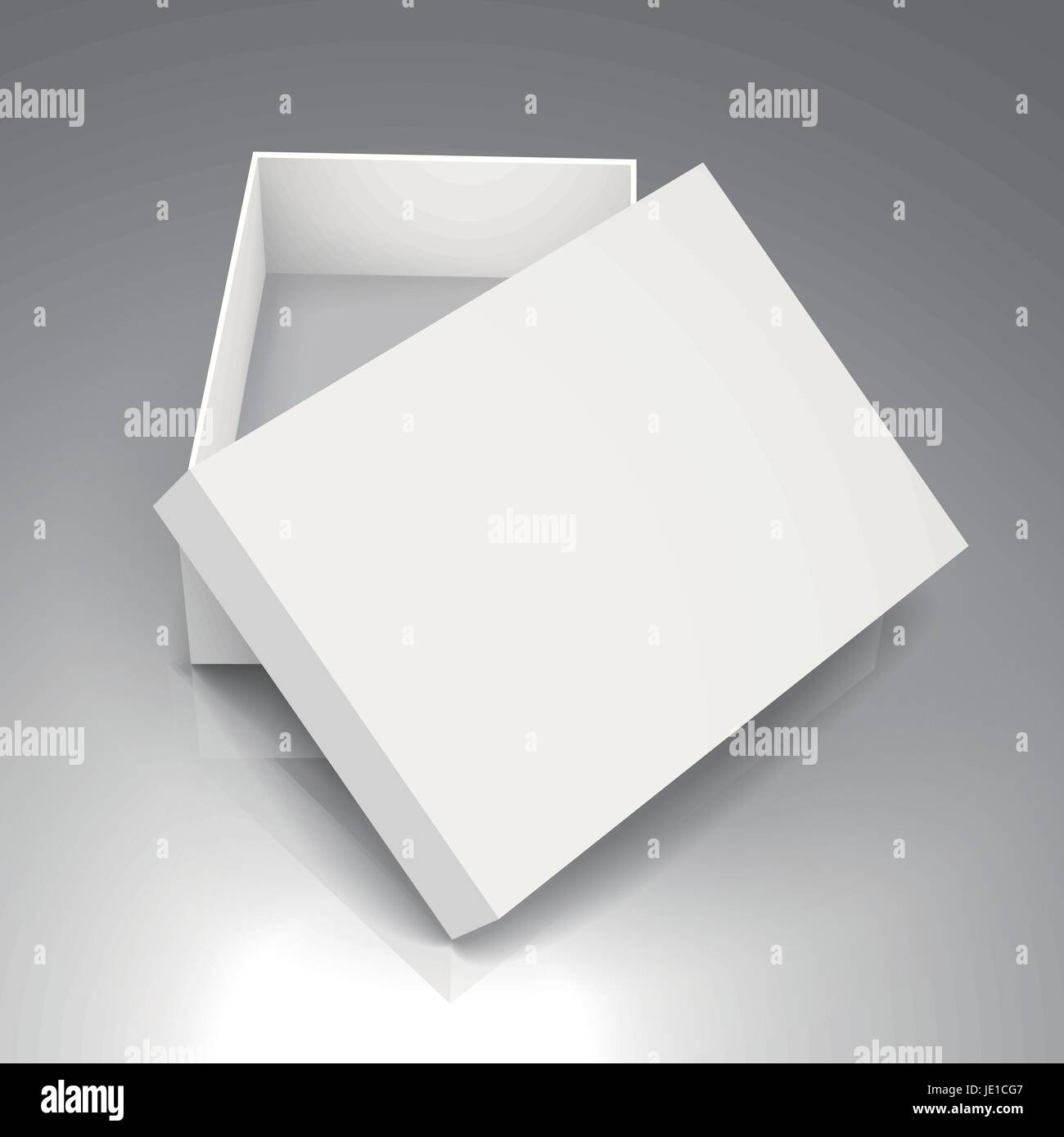 blank white paper half open box with leaning separate lid 3d ...