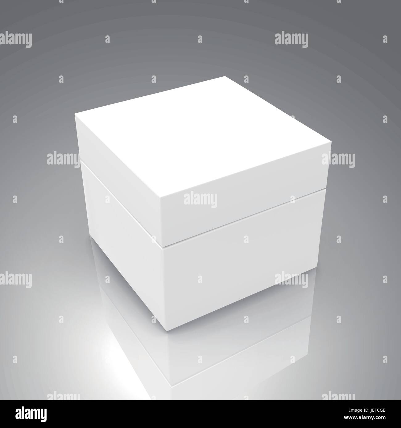 blank white spun square paper box with separate lid 3d illustration ...