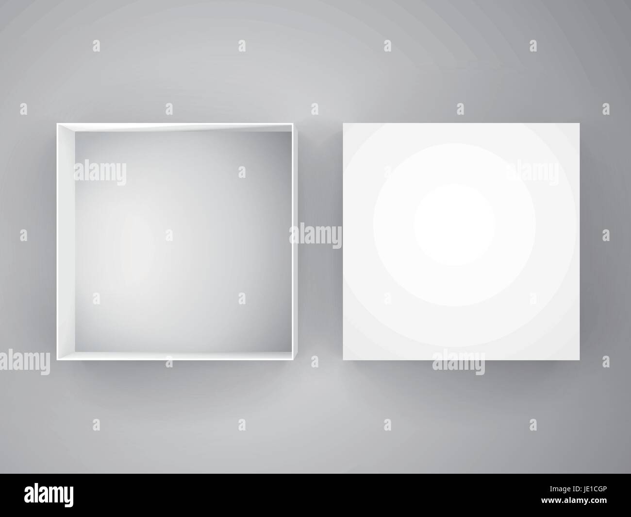 open blank white paper box with separate lid 3d illustration, can be ...