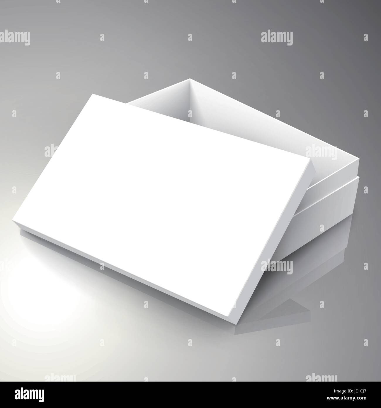 blank white right tilt half open paper box with leaning separate lid 3d ...