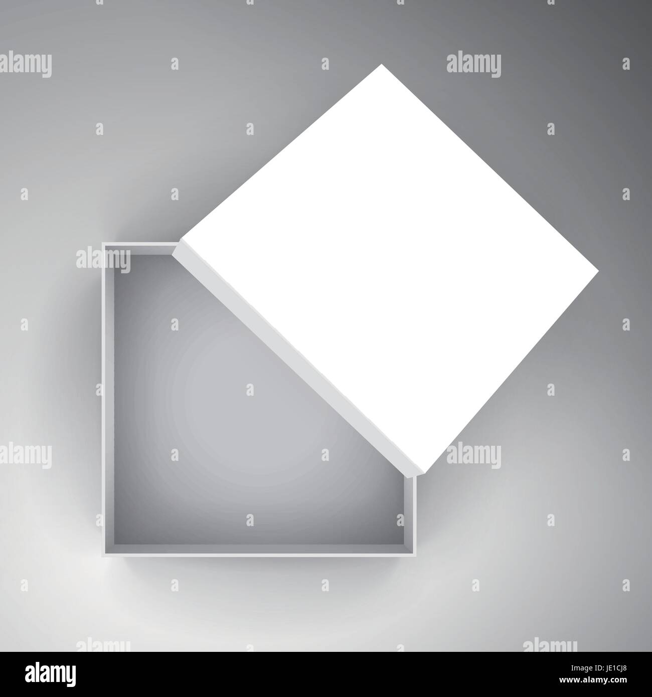 blank white paper flat half open box with leaning separate lid 3d ...