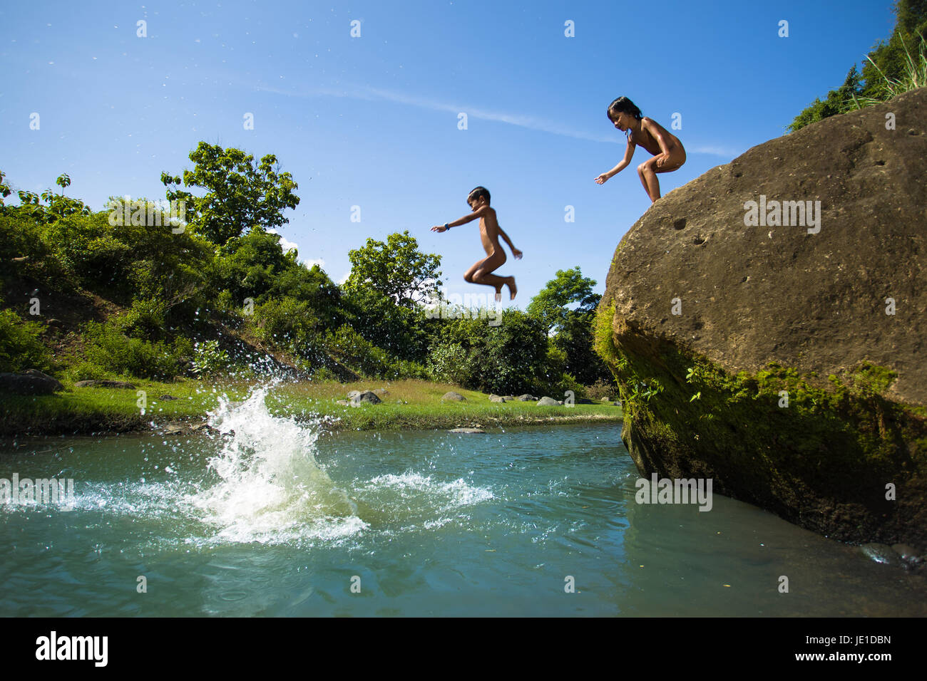Jump and Swim Stock Photo - Alamy