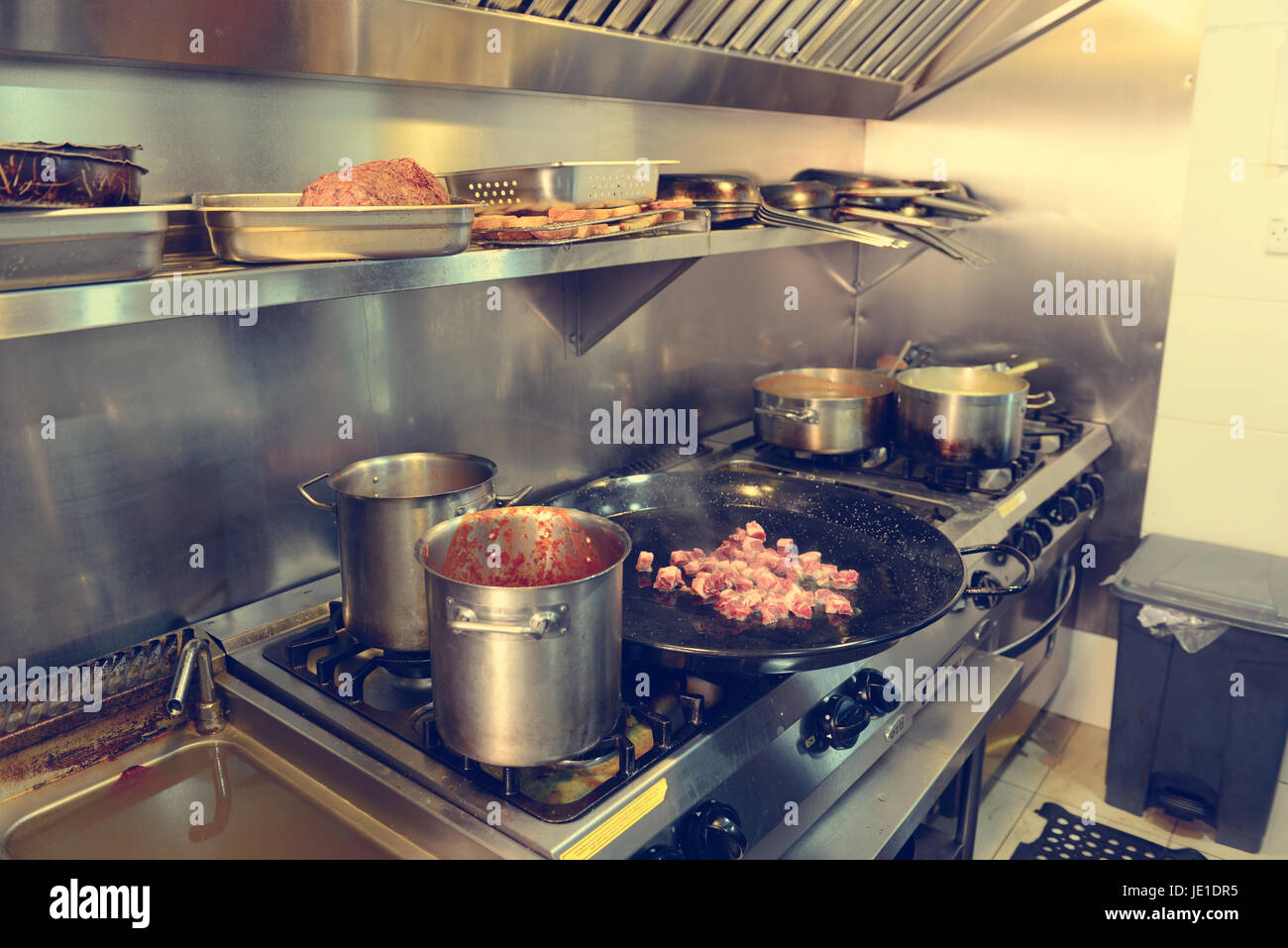 Modern restaurant kitchen door hi-res stock photography and images - Alamy