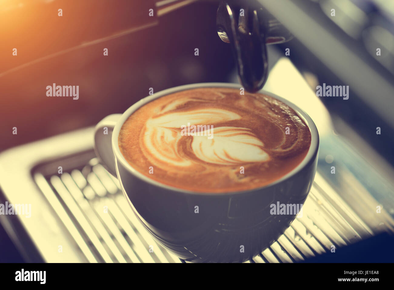 How To Make Latte Art By Barista Focus In Milk And Coffee In Vintage
