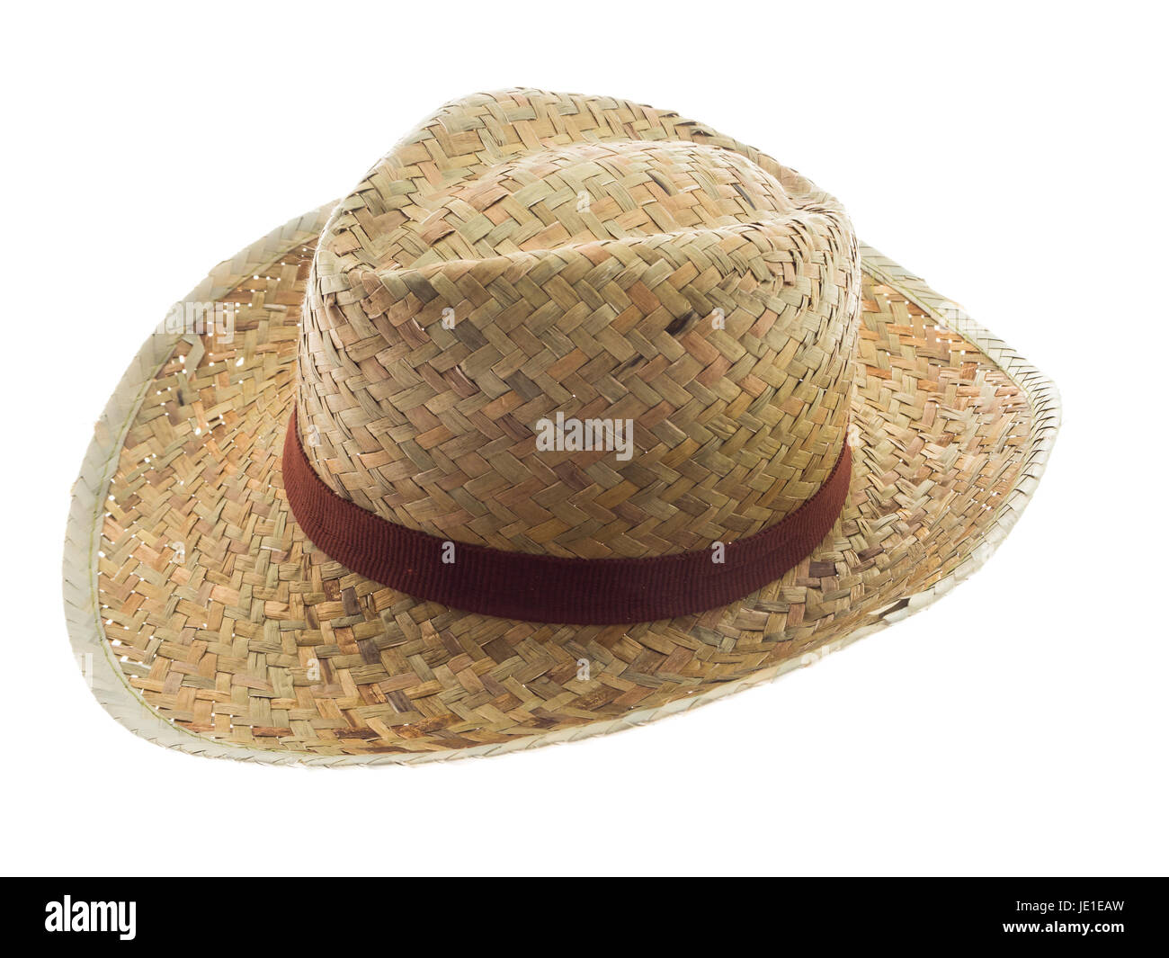 Pretty straw hat isolated on white background, Brown straw hat isolated ...