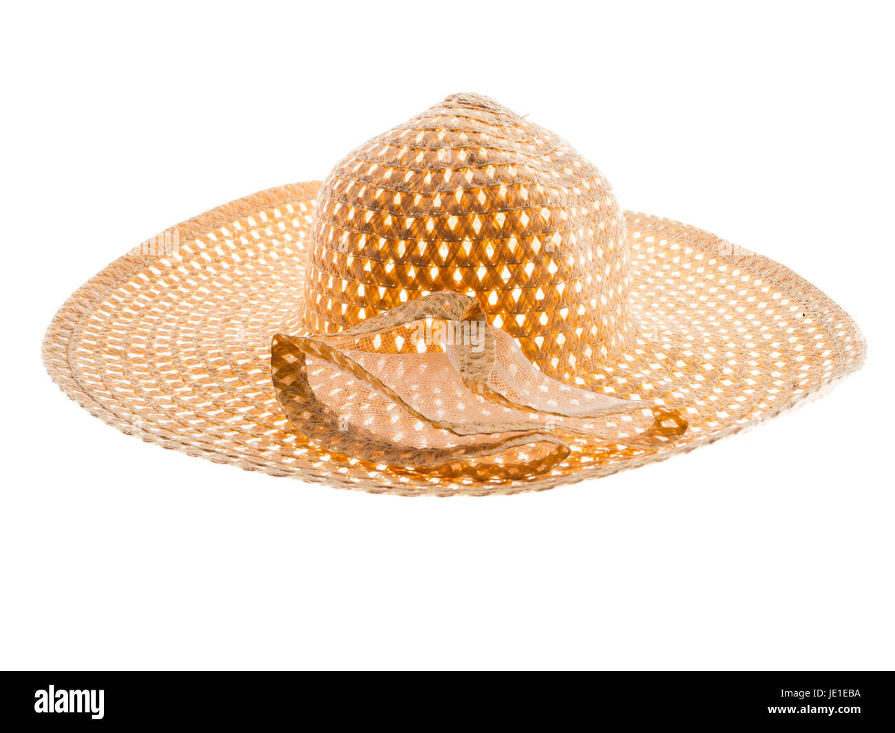 Pretty straw hat isolated on white background, Brown straw hat isolated ...