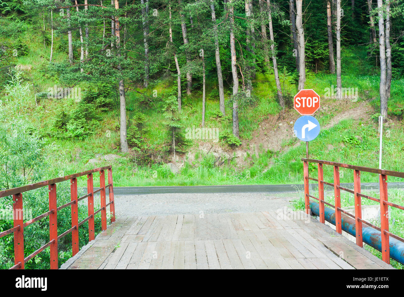 rural entrance to road with stop sign Stock Photo - Alamy