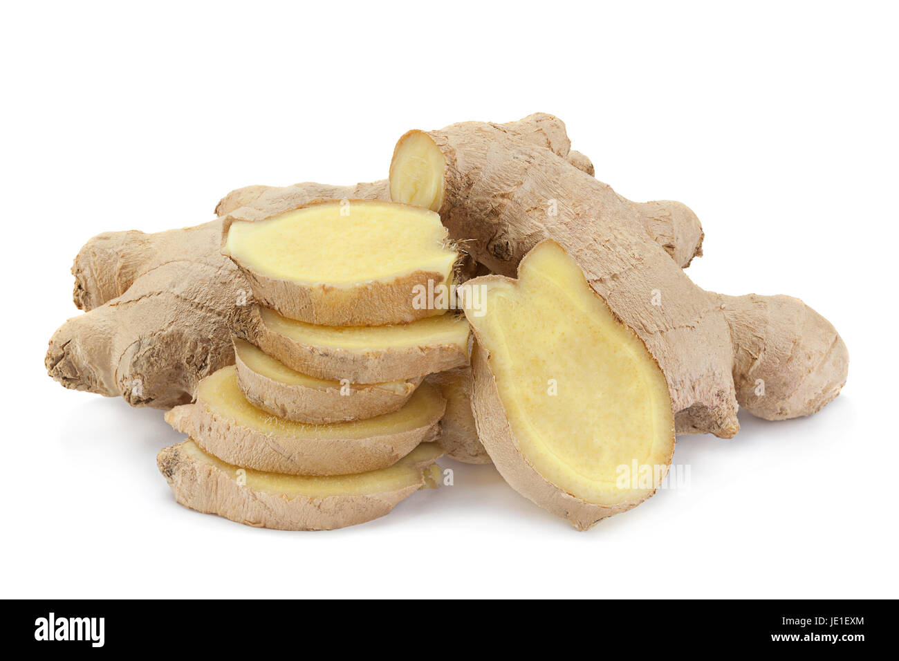 Ginger spice root isolated on white background Stock Photo - Alamy