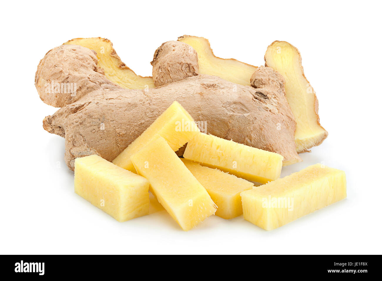 Ginger spice root isolated on white background Stock Photo - Alamy