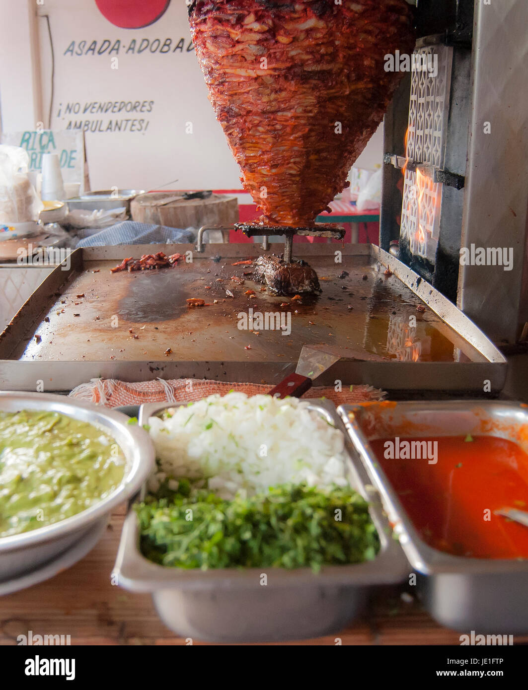 Pastor Tacos Stand In Rosarito Baja California. Mexico Stock Photo - Alamy