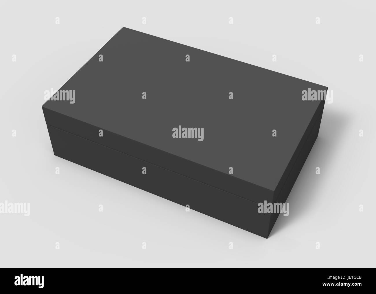 black 3d rendering blank rectangular tilt box with separate lid ...