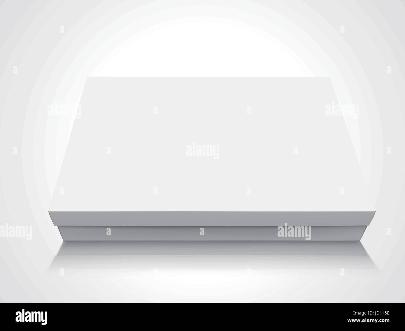 flat slanting blank box with lid, isolated white background, 3d ...