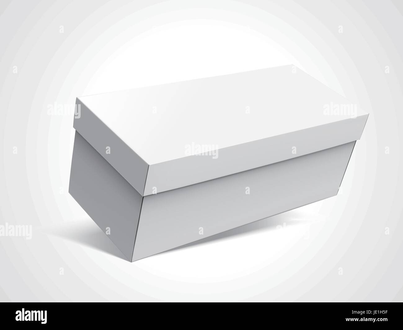 slanting left tilt blank long box with lid, isolated white background ...