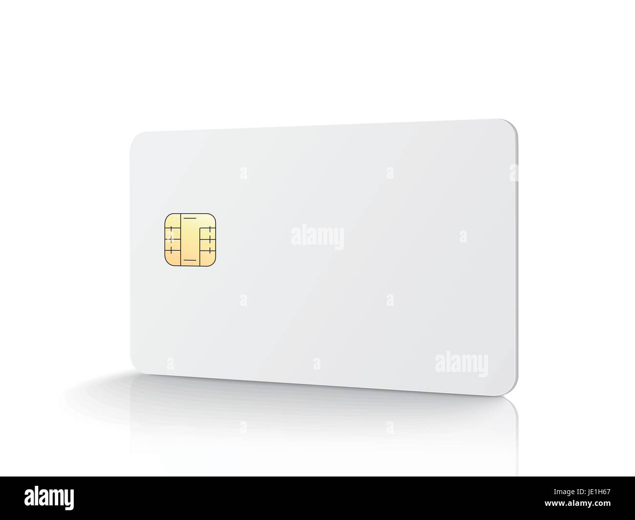 white blank chip card, isolated white background, 3d illustration Stock ...