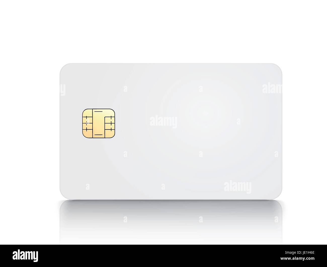 white blank chip card, isolated white background, 3d illustration Stock ...