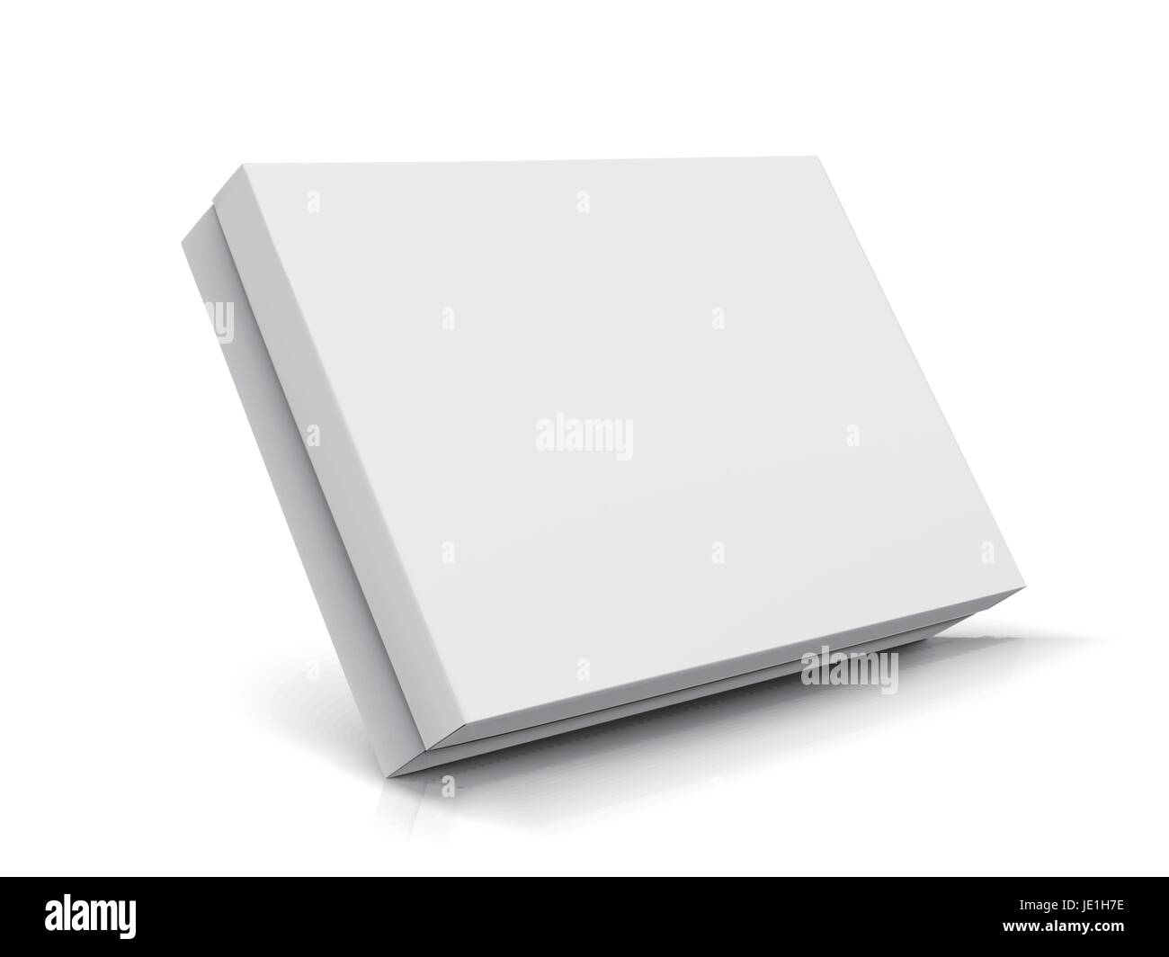 slanting left tilt flat blank box with lid, isolated white background ...