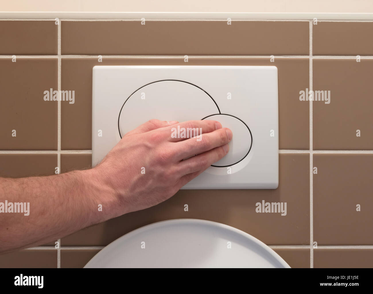 Toilet flush press hi-res stock photography and images - Alamy