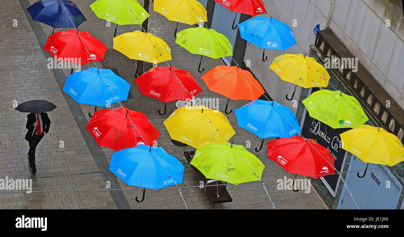 An art installation called the Umbrella Project, which sees 200 ...