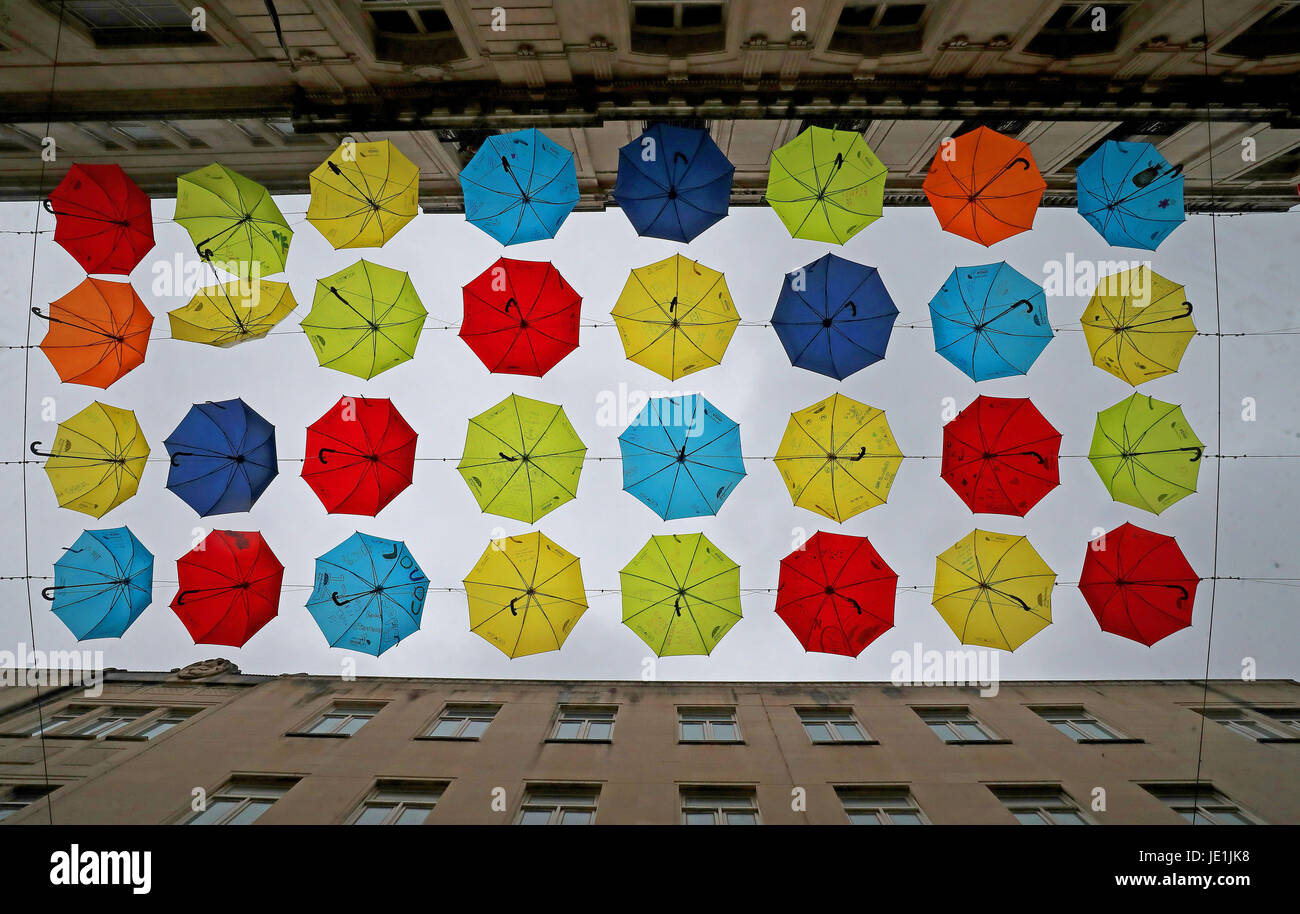 An art installation called the Umbrella Project, which sees 200 ...