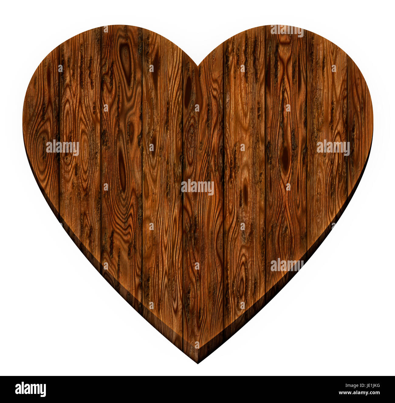 Digital illustration of wooden panels in a heart shape Stock Photo - Alamy