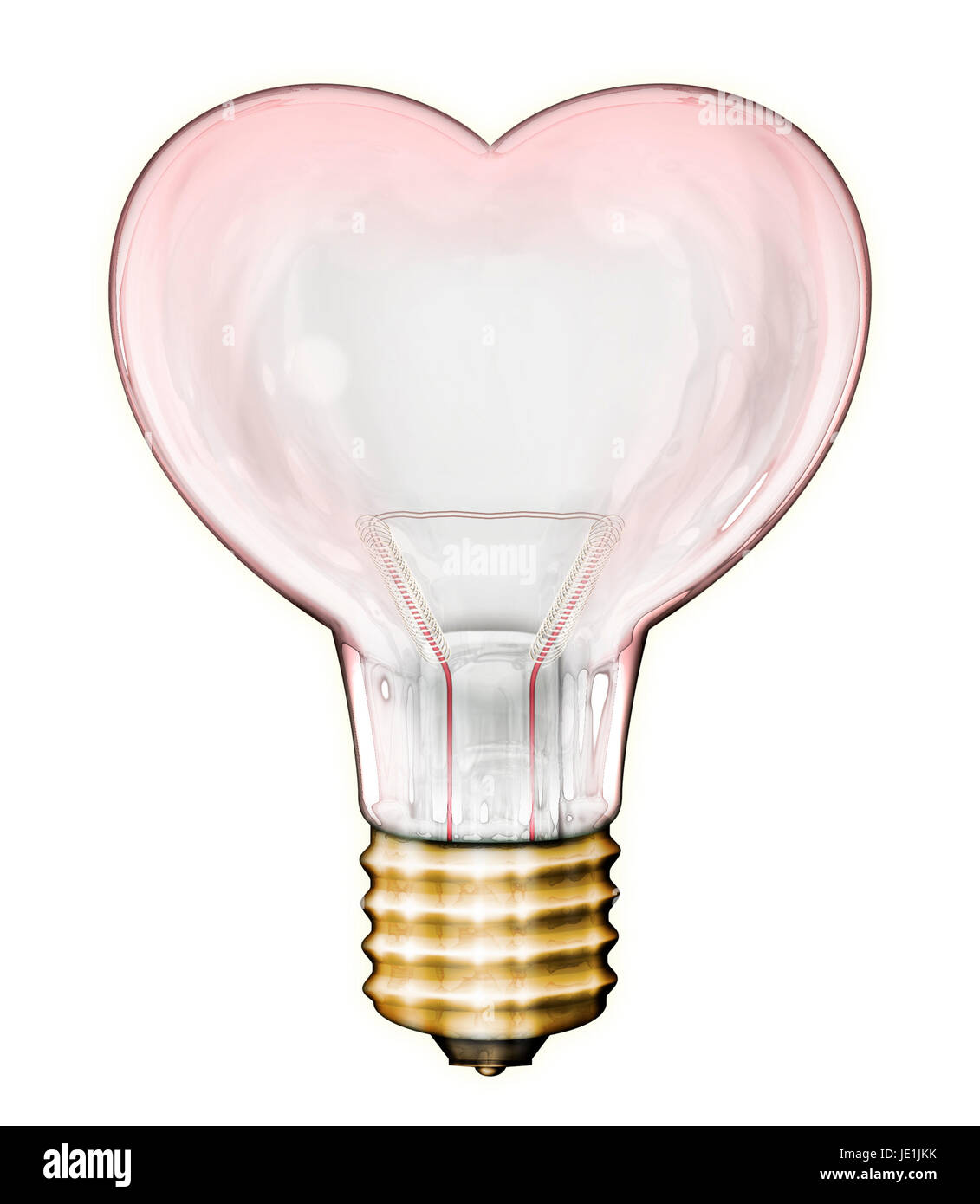 Digital illustration of heart shaped light bulb Stock Photo - Alamy