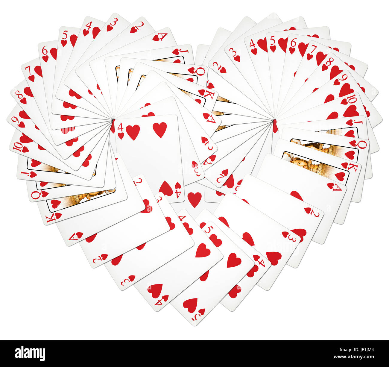 My illustration of heart playing cards fanned in a heart shape Stock ...