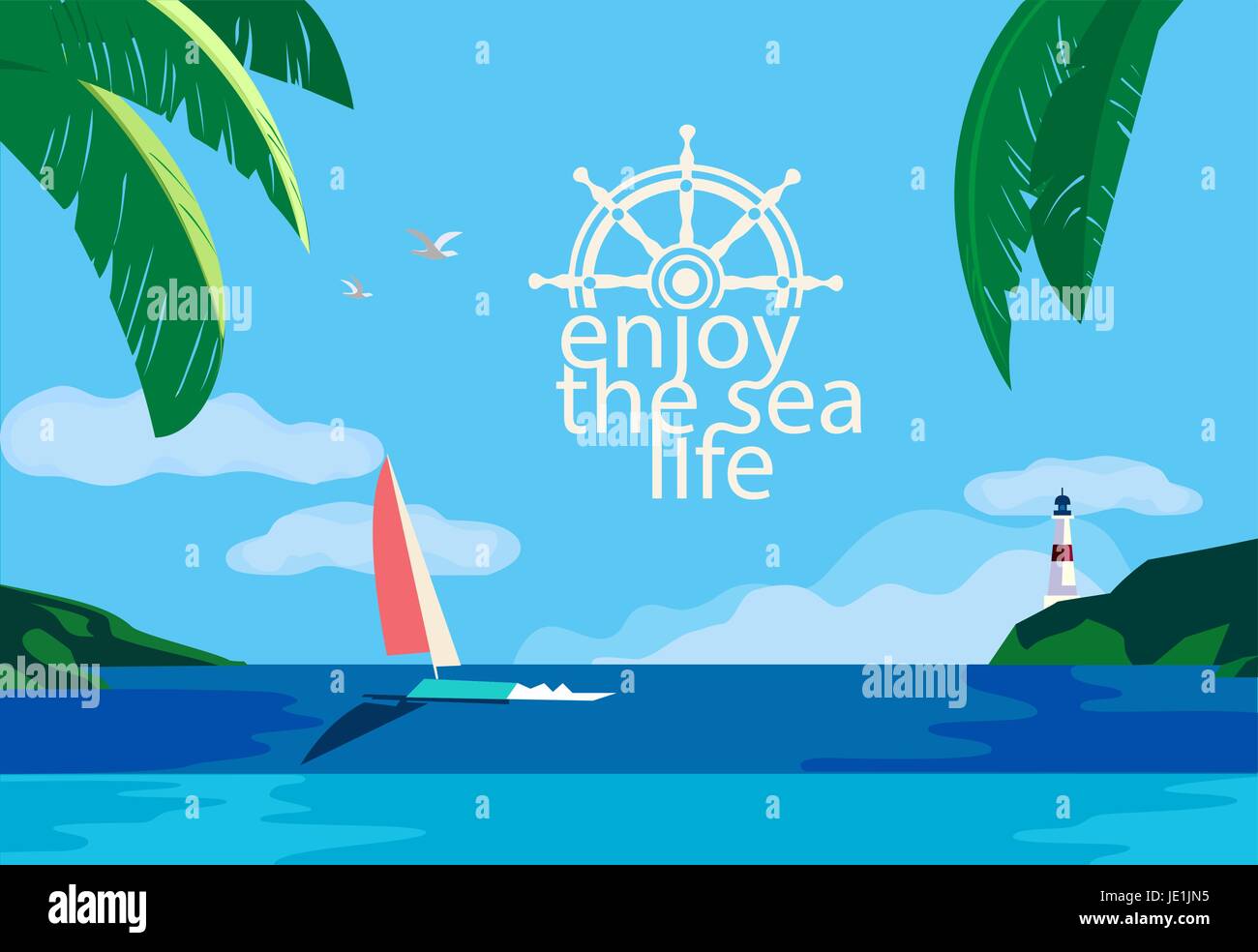 Enjoy the sea life Stock Vector Image & Art - Alamy