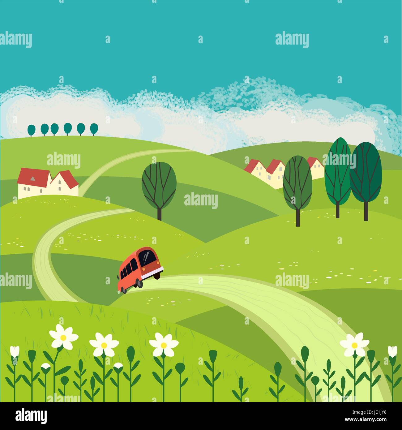 Green landscape concept Stock Vector Image & Art - Alamy