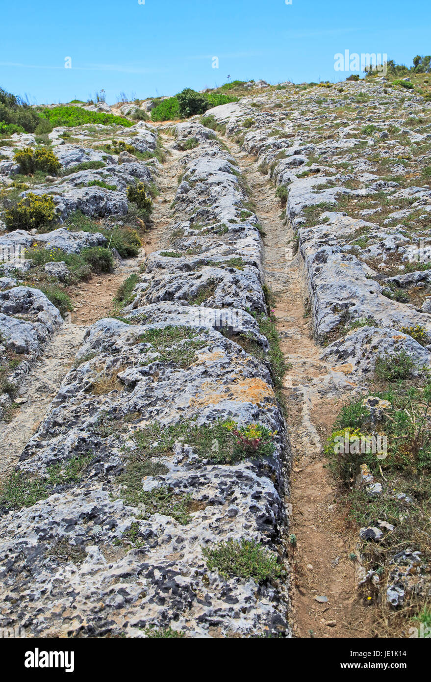 Misrah Ghar il-Kbir, Clapham Junction, prehistoric cart ruts tracks ...