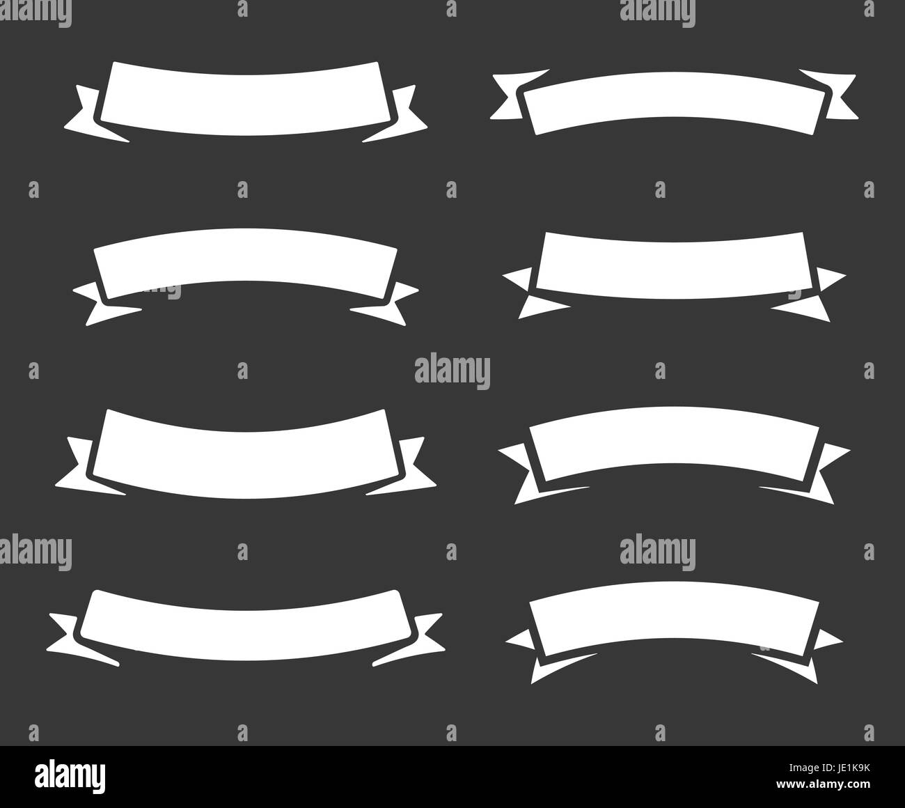 Vintage vector bent rounded arc banner ribbons, simple new retro modern ...