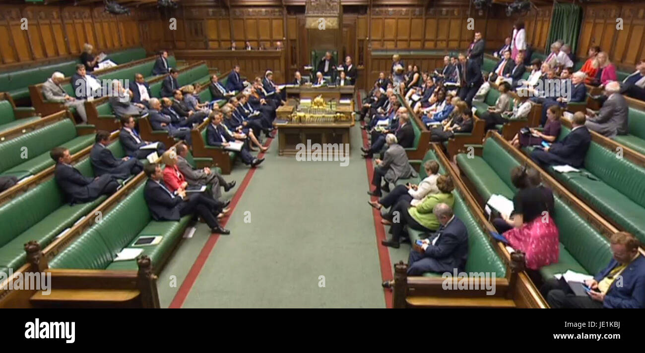 A general view of the House of Commons, London, after a statement by ...