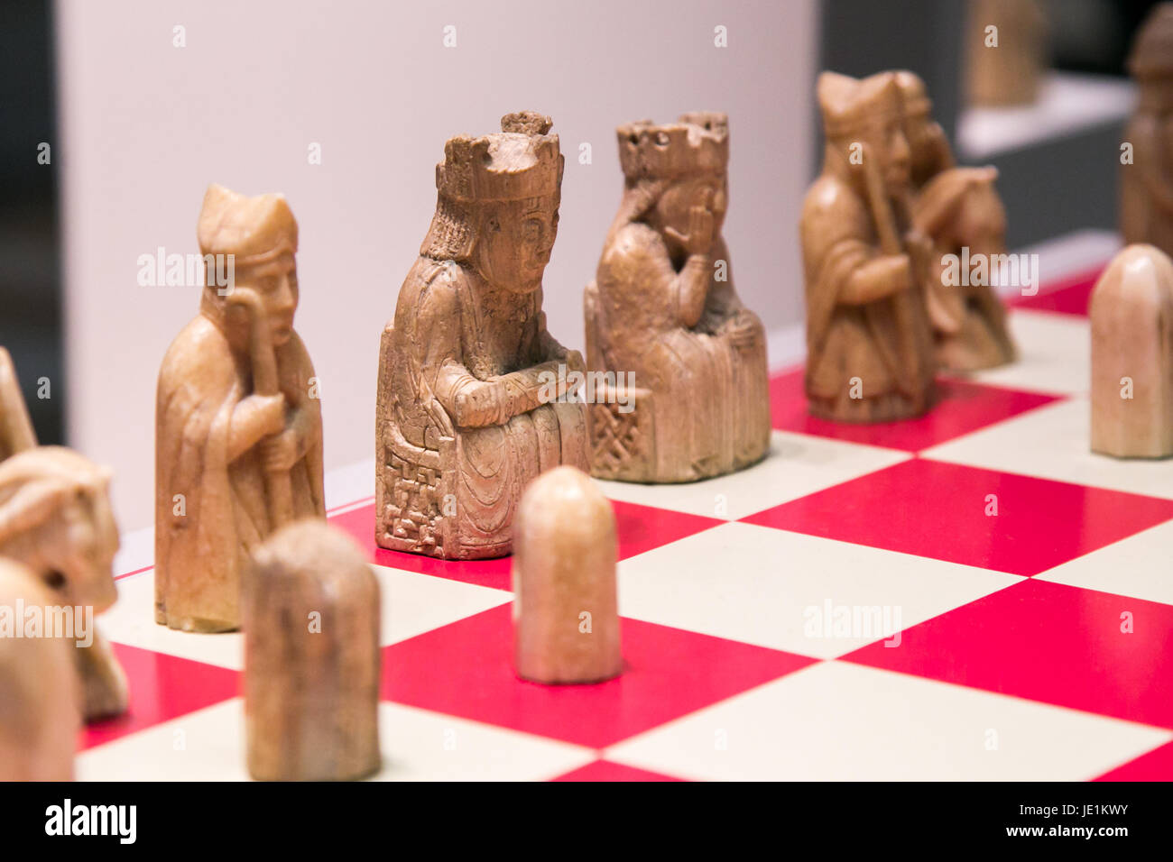 Ancient chess made from walrus ivory and whale tooth. Medieval Europe ...